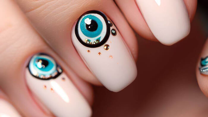 Art Designs Evil Eye Acrylic Nails | Evil Eye Nail Accessories – Evil ...