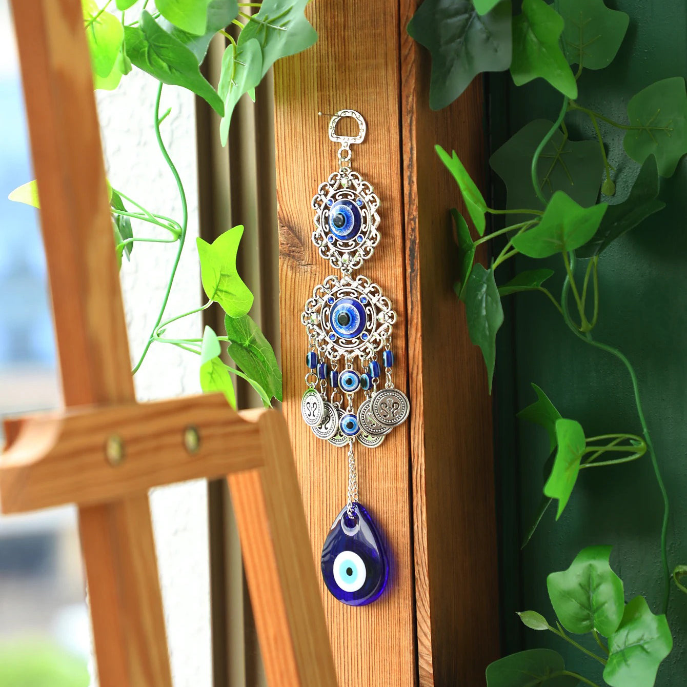 Enchanting Blue and Silver Evil Eye Metal Wall Art for Home and Garden ...